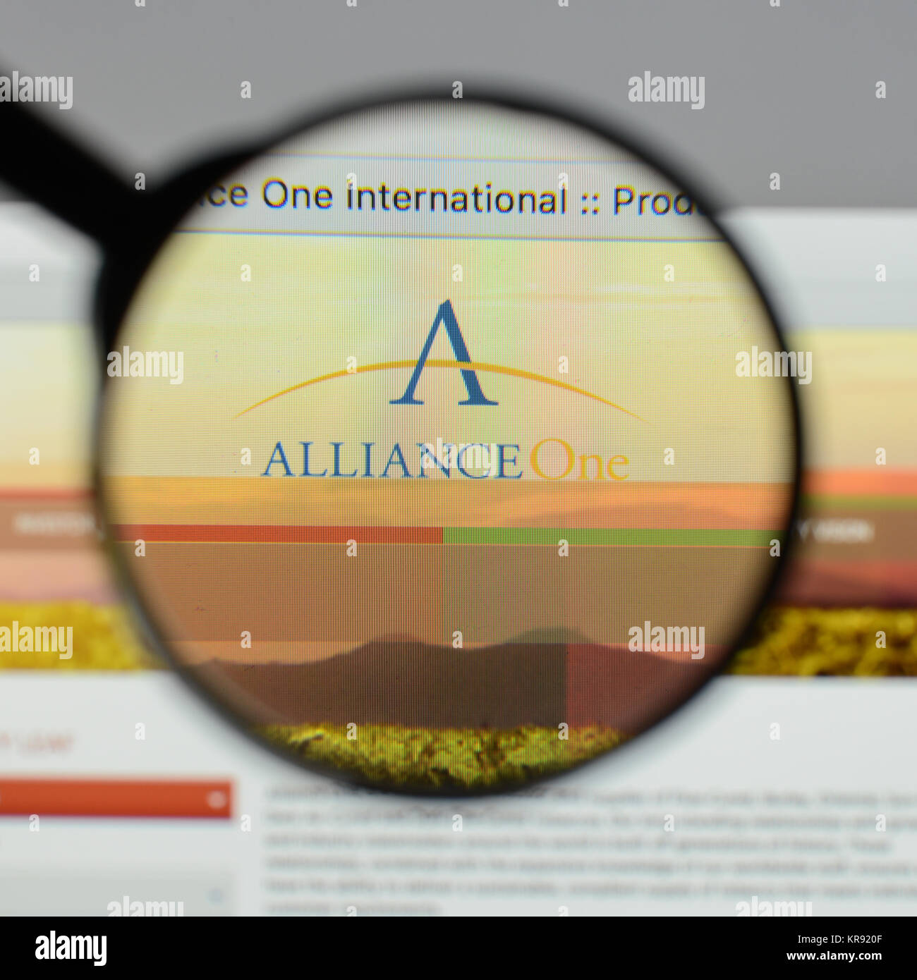 Milan, Italy - August 10, 2017: Alliance One International website ...
