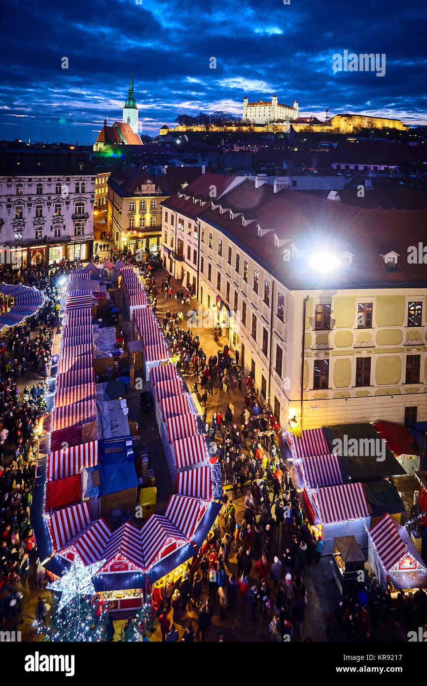 Bratislava, Slovakia. 16th December, 2017. Christmas market at Hlavné ...