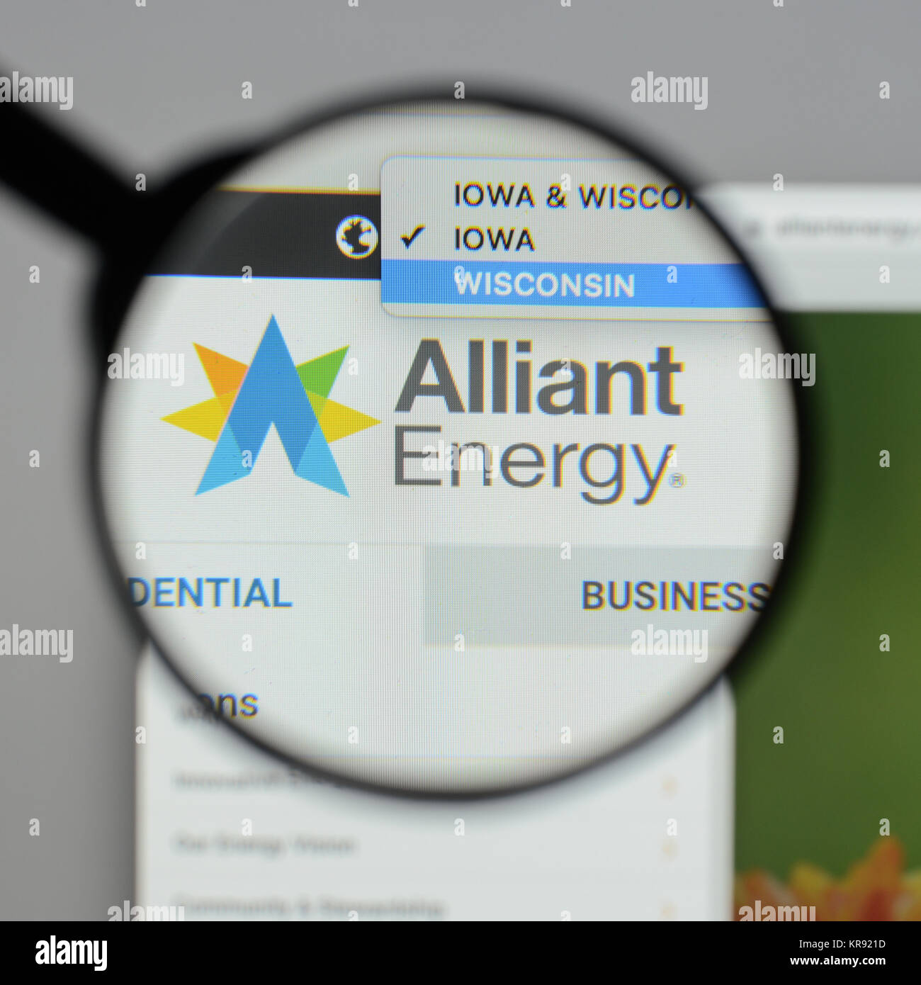 Milan, Italy - August 10, 2017: Alliant Energy website homepage. It is ...