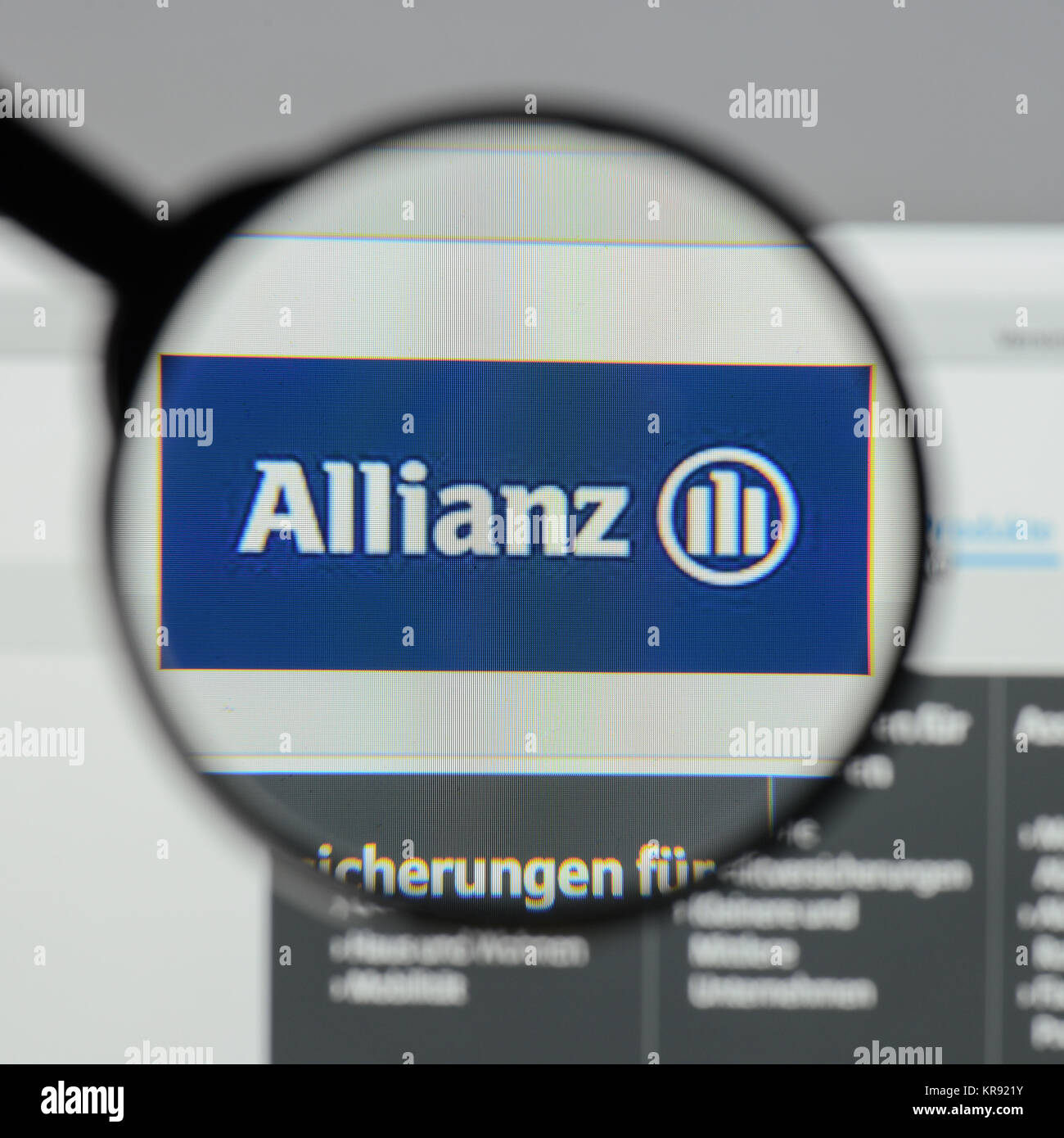 Milan, Italy - August 10, 2017: Allianz website homepage. It is a ...