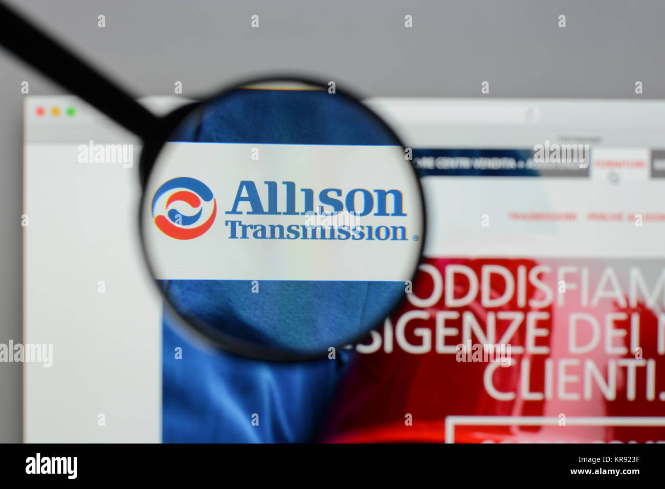 Milan, Italy - August 10, 2017: Allison Transmission Holdings website ...