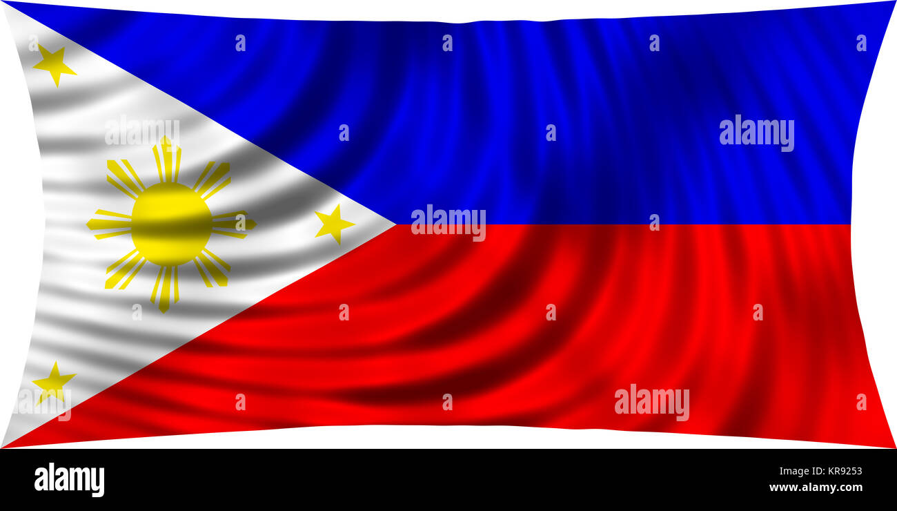 Flag of Philippines waving in wind isolated on white Stock Photo - Alamy