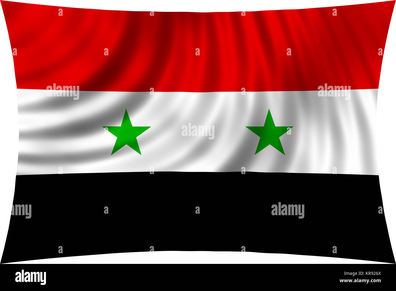 Flag of Syria waving in wind isolated on white Stock Photo - Alamy