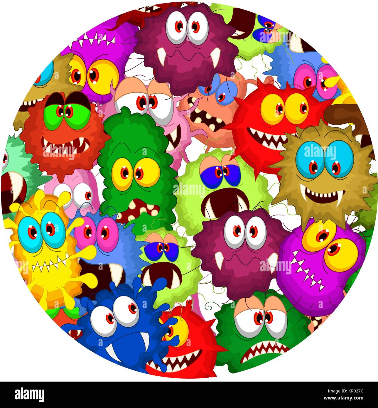 Cartoon bacteria collection set for you design Stock Photo - Alamy