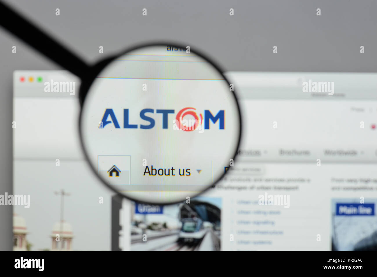 Milan, Italy - August 10, 2017: Alstom website homepage. It is a French ...