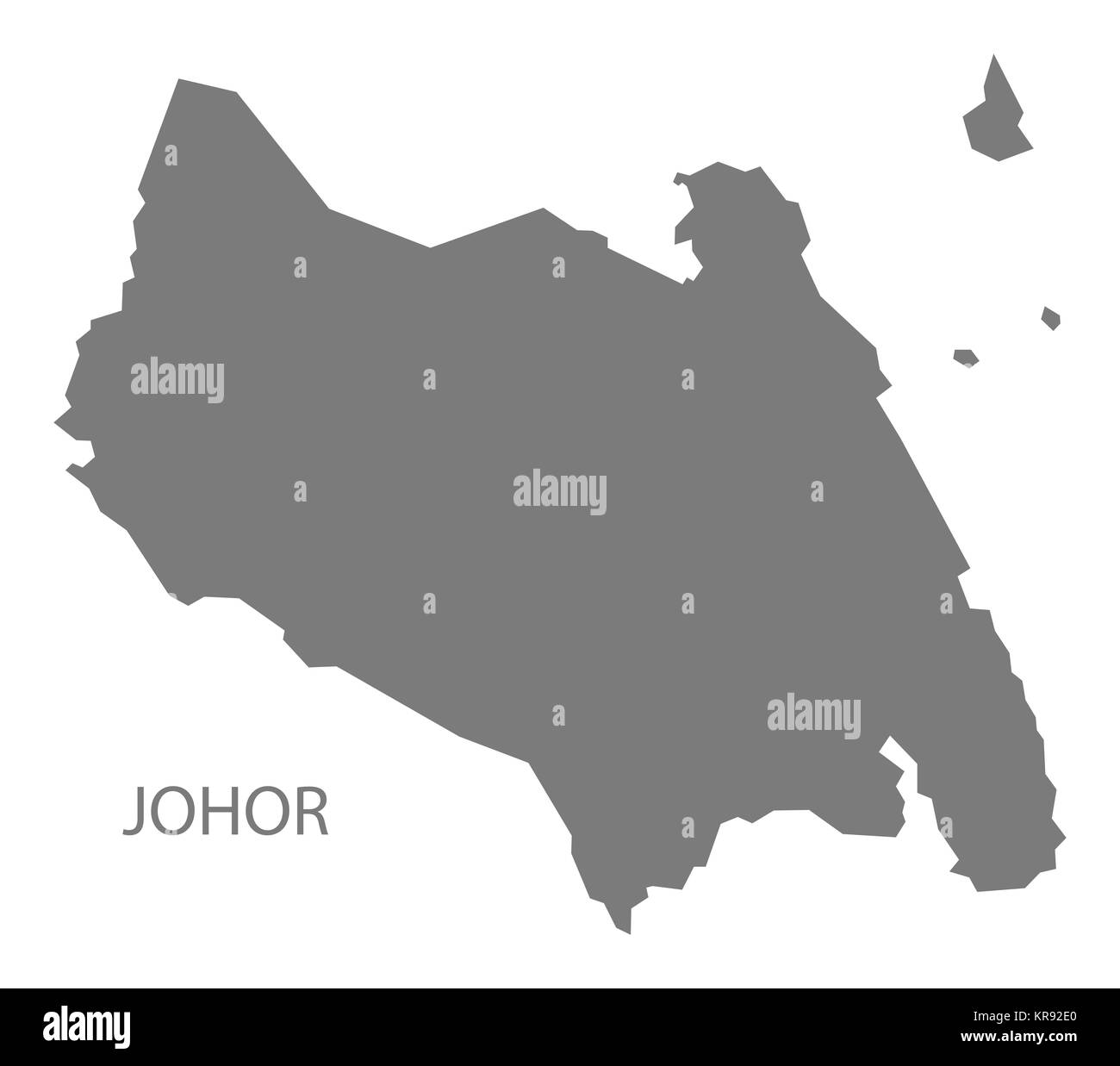 Johor Malaysia Map grey Stock Photo - Alamy