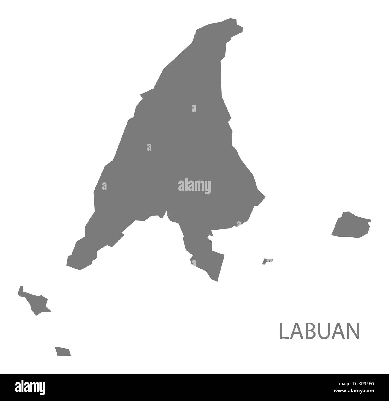 Labuan Malaysia Map grey Stock Photo - Alamy