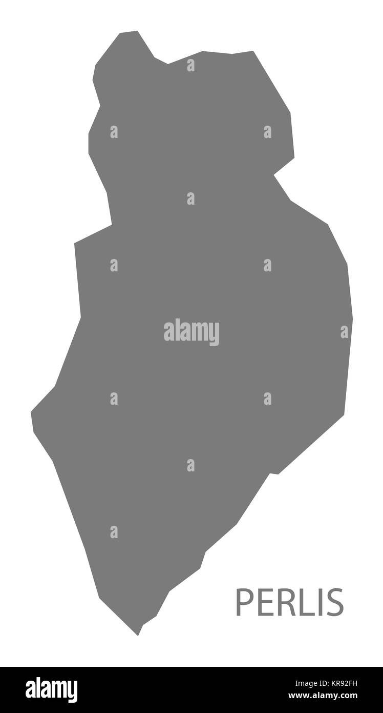 Perlis Malaysia Map grey Stock Photo - Alamy