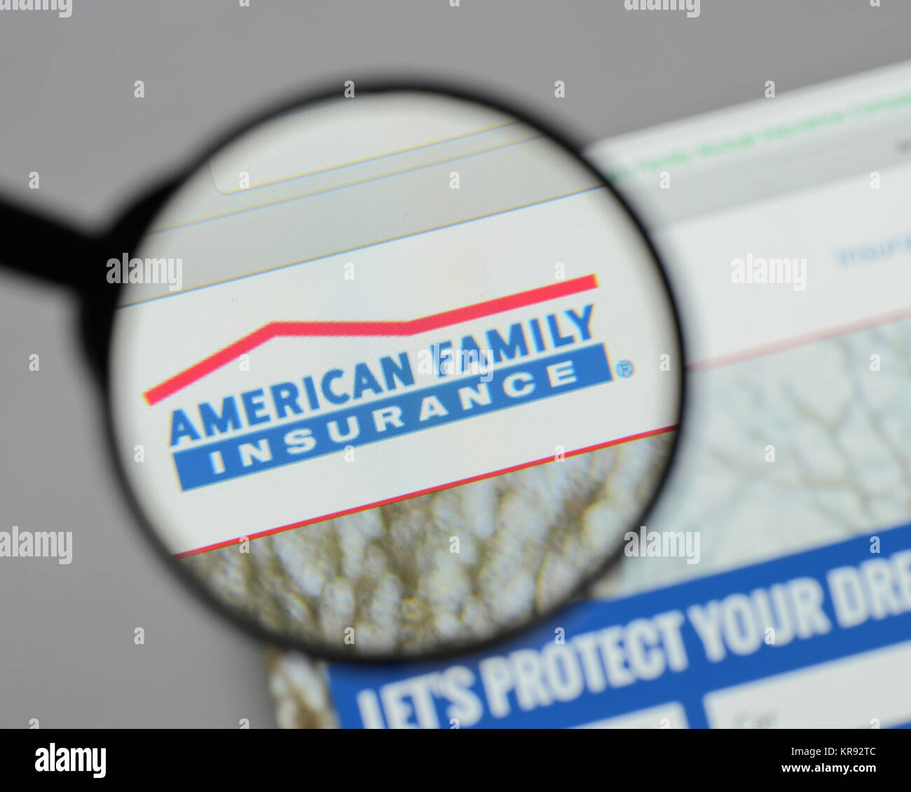 Milan, Italy - August 10, 2017: American Family Insurance Group website ...