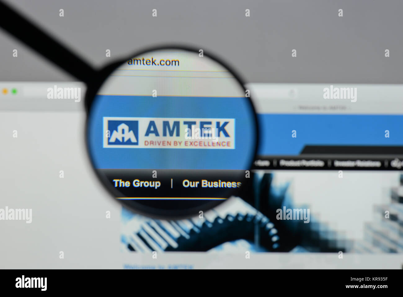 Milan, Italy - August 10, 2017: Ametek website homepage. It is an ...