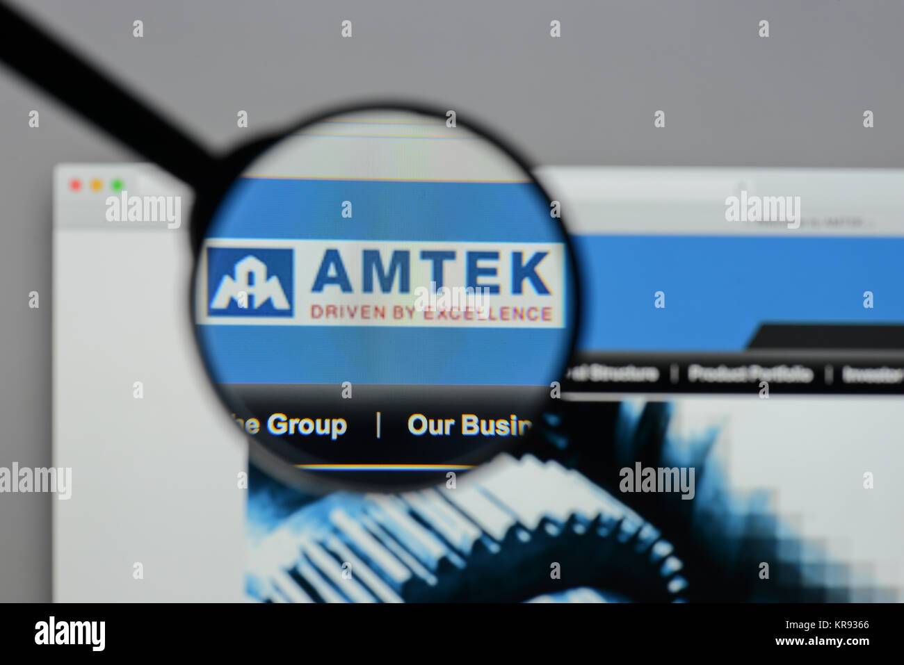 Milan, Italy - August 10, 2017: Ametek website homepage. It is an ...