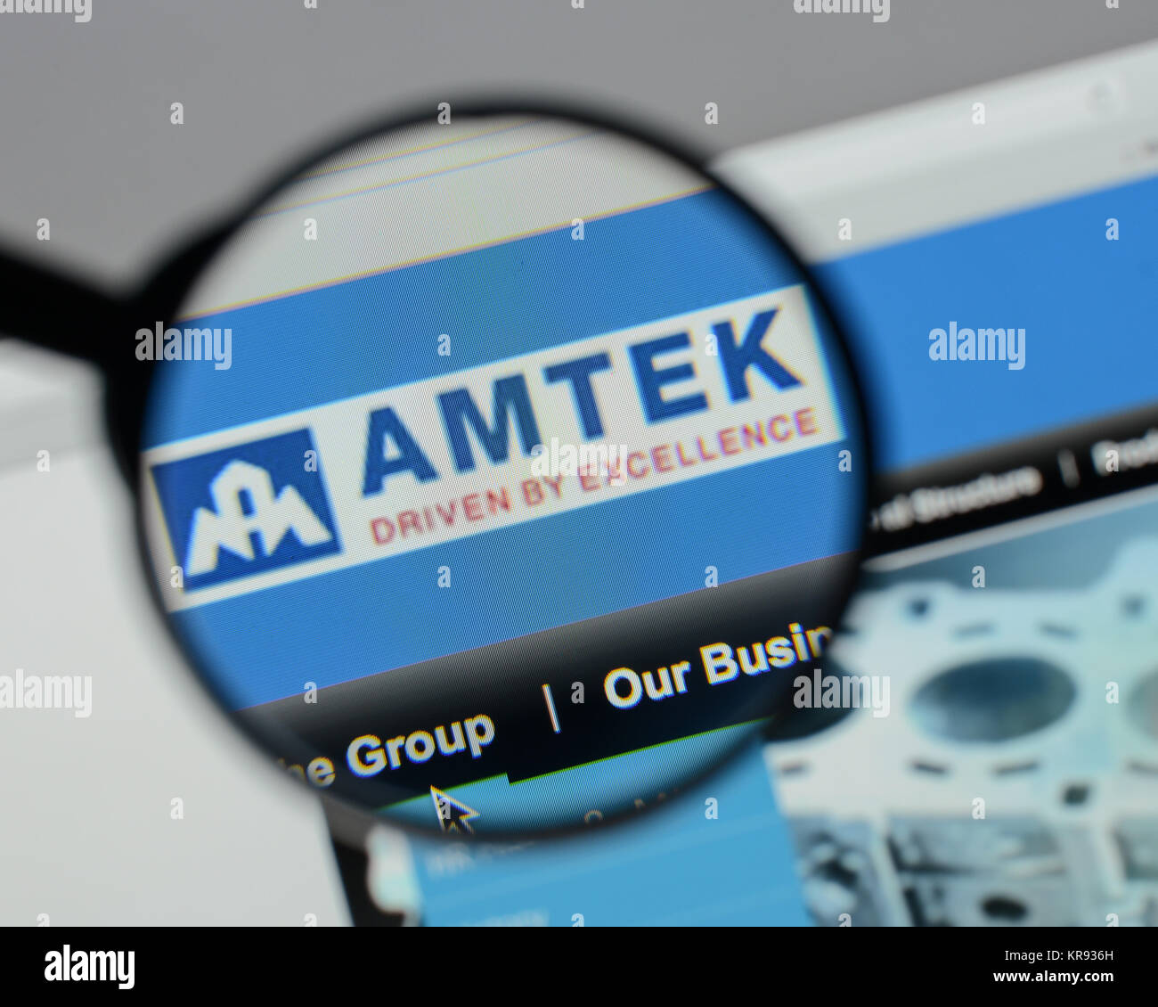 Milan, Italy - August 10, 2017: Ametek website homepage. It is an ...