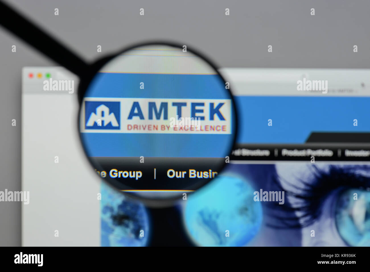 Milan, Italy - August 10, 2017: Ametek website homepage. It is an ...