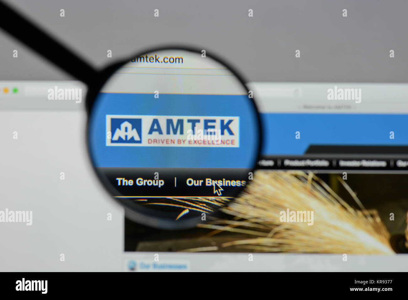 Milan, Italy - August 10, 2017: Ametek website homepage. It is an ...