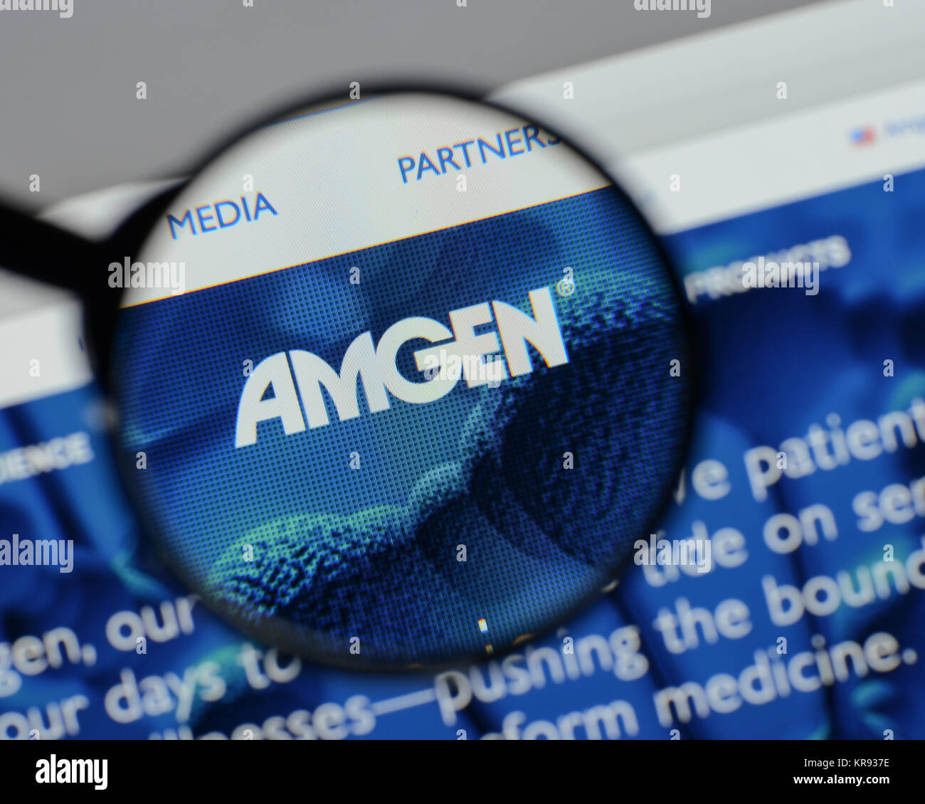 Milan, Italy - August 10, 2017: amgen website homepage. It is an ...