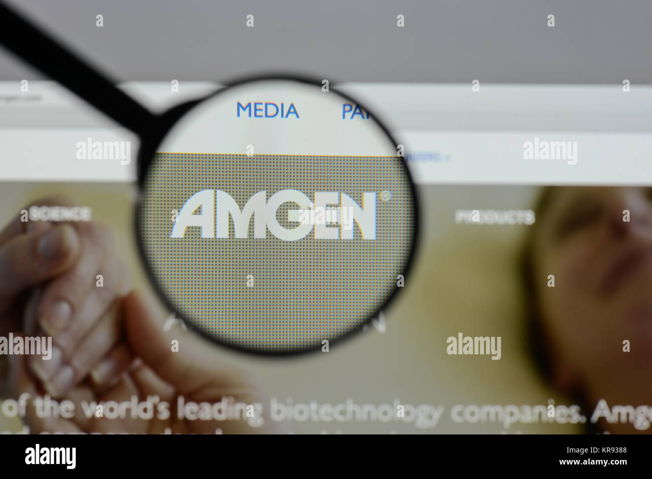 Milan, Italy - August 10, 2017: amgen website homepage. It is an ...