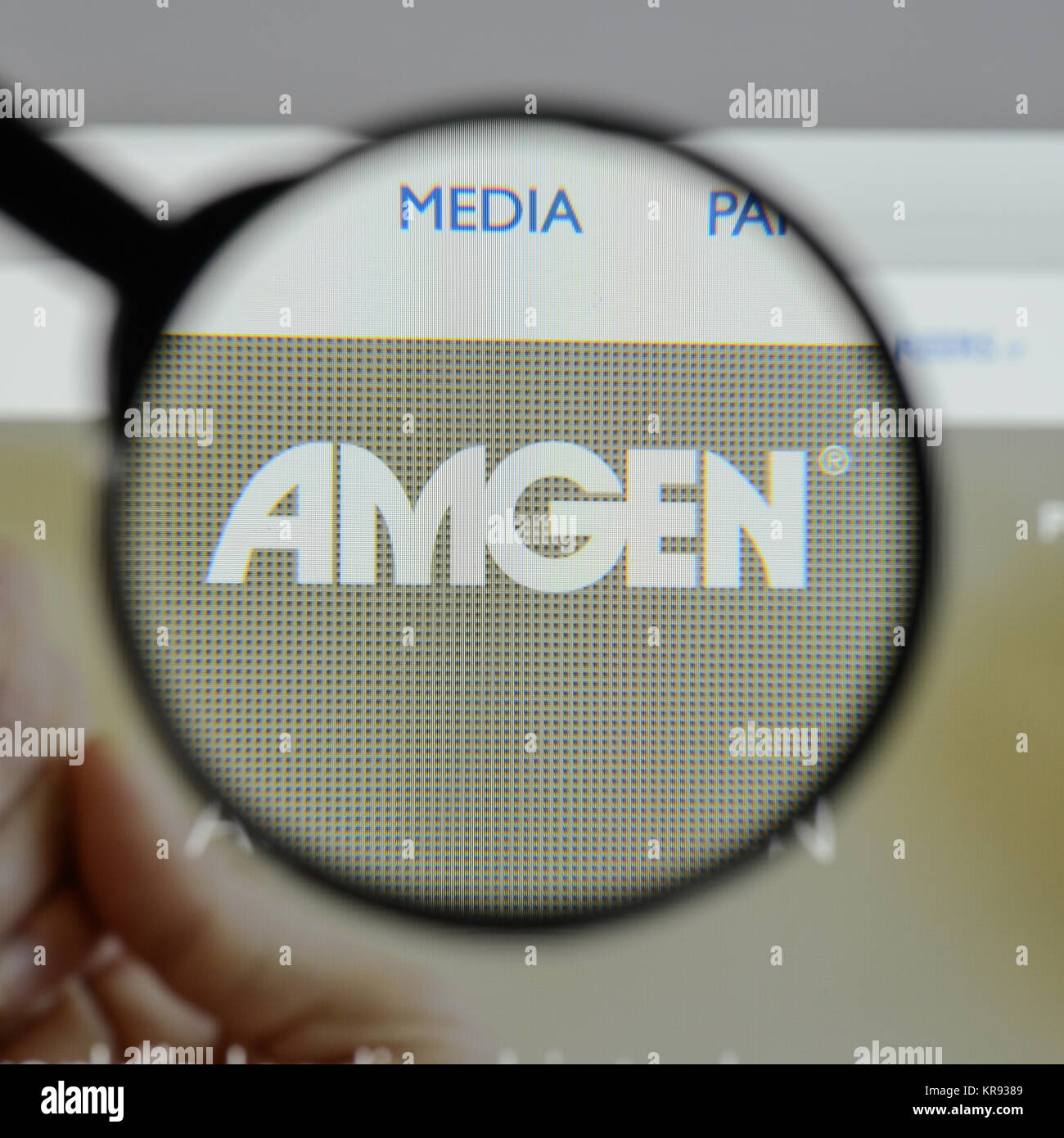 Milan, Italy - August 10, 2017: amgen website homepage. It is an ...