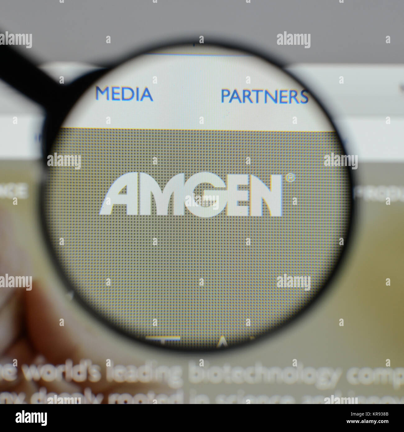 Milan, Italy - August 10, 2017: amgen website homepage. It is an ...