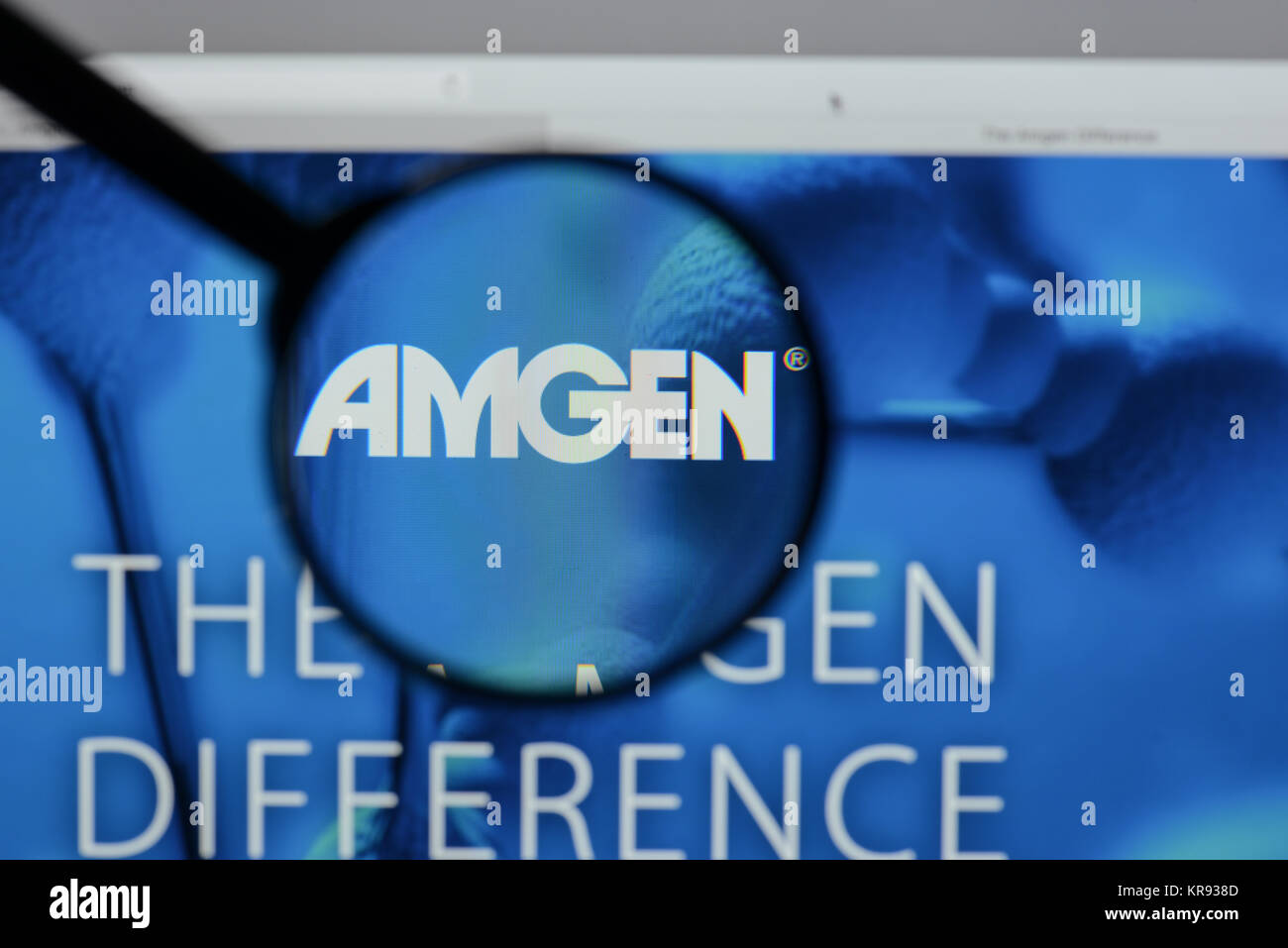 Milan, Italy - August 10, 2017: amgen website homepage. It is an ...