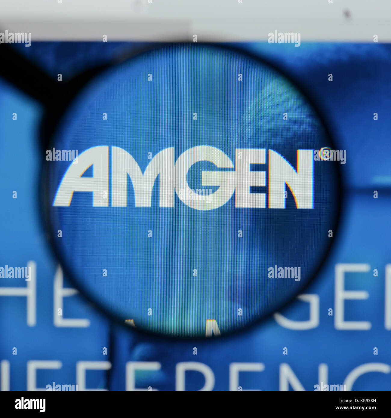 Milan, Italy - August 10, 2017: amgen website homepage. It is an ...