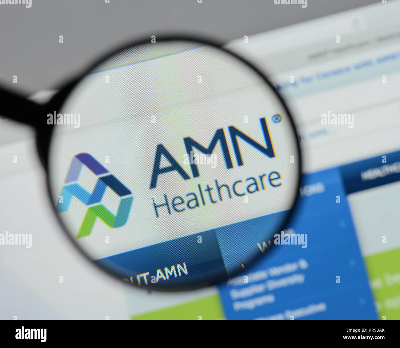 Milan, Italy - August 10, 2017: AMN Healthcare Services website ...