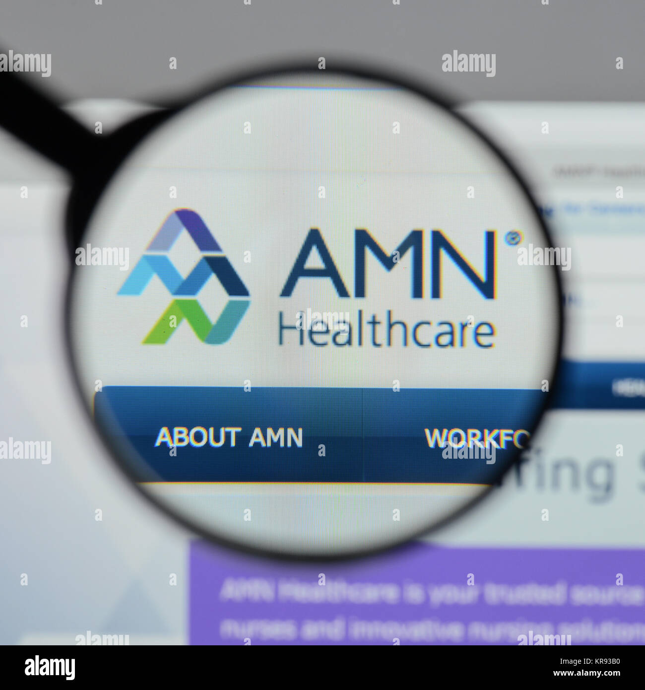 Milan, Italy - August 10, 2017: AMN Healthcare Services website ...