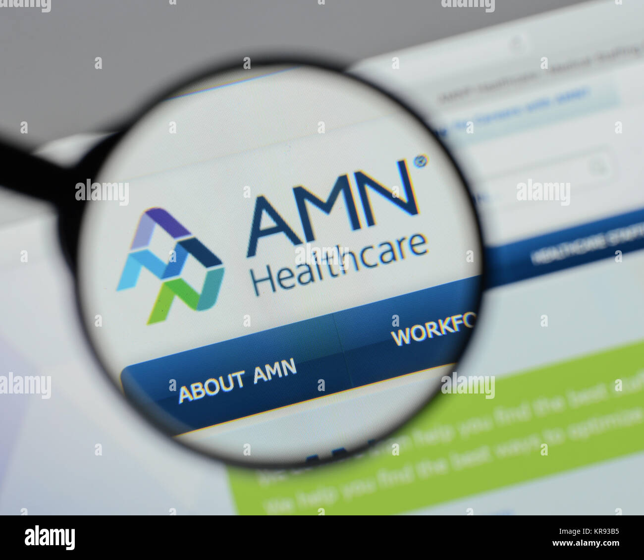 Milan, Italy - August 10, 2017: AMN Healthcare Services website ...