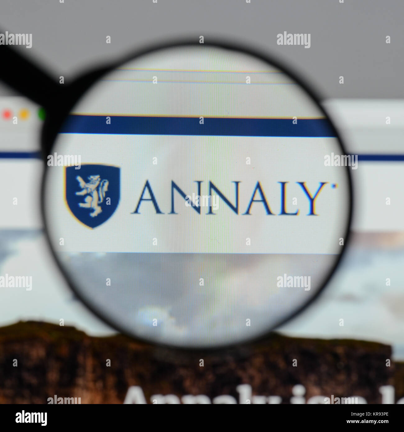 Milan, Italy - August 10, 2017: Annaly Capital Management logo on the ...