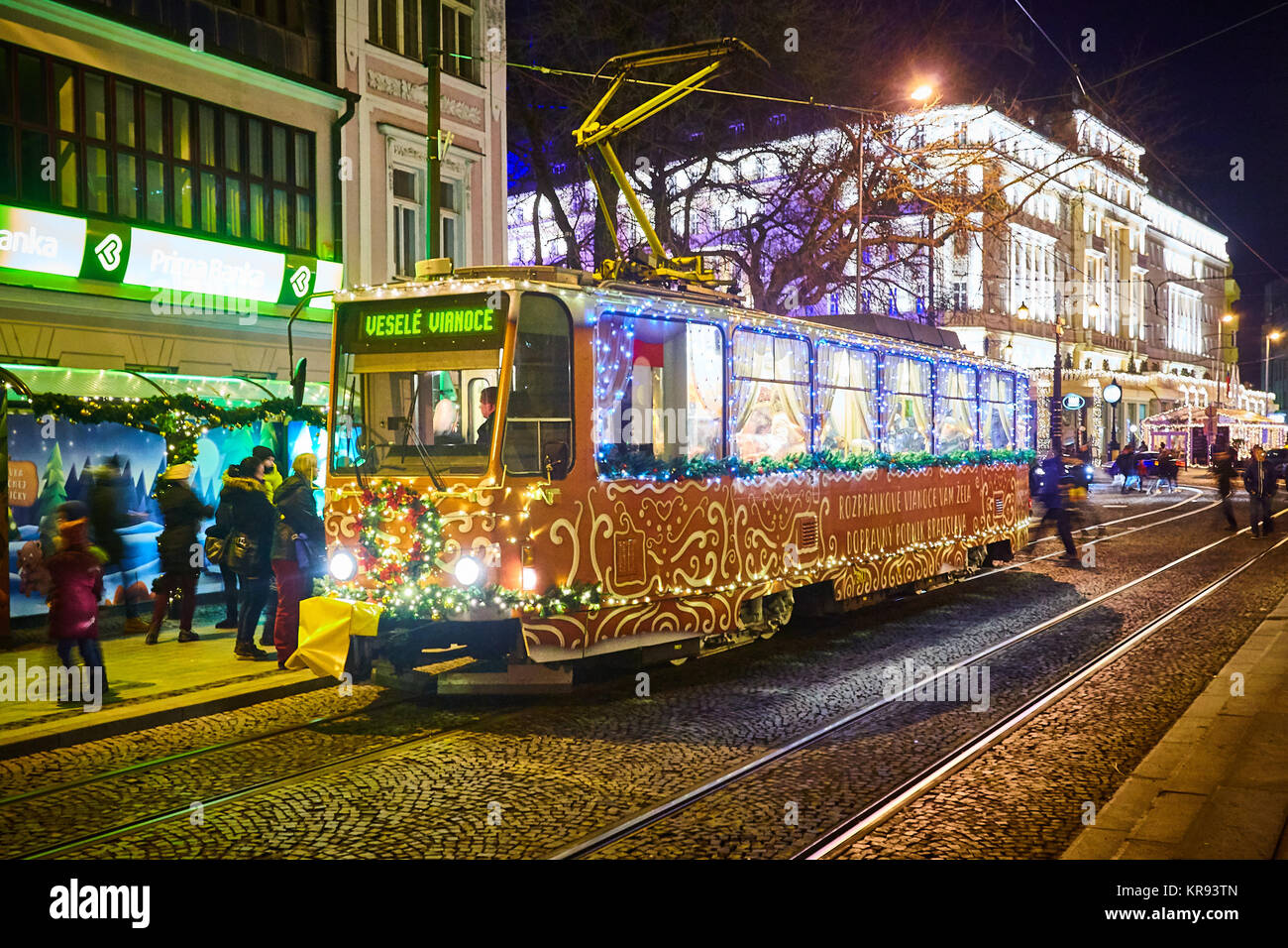 Tram with christmas decoration hi-res stock photography and images - Alamy