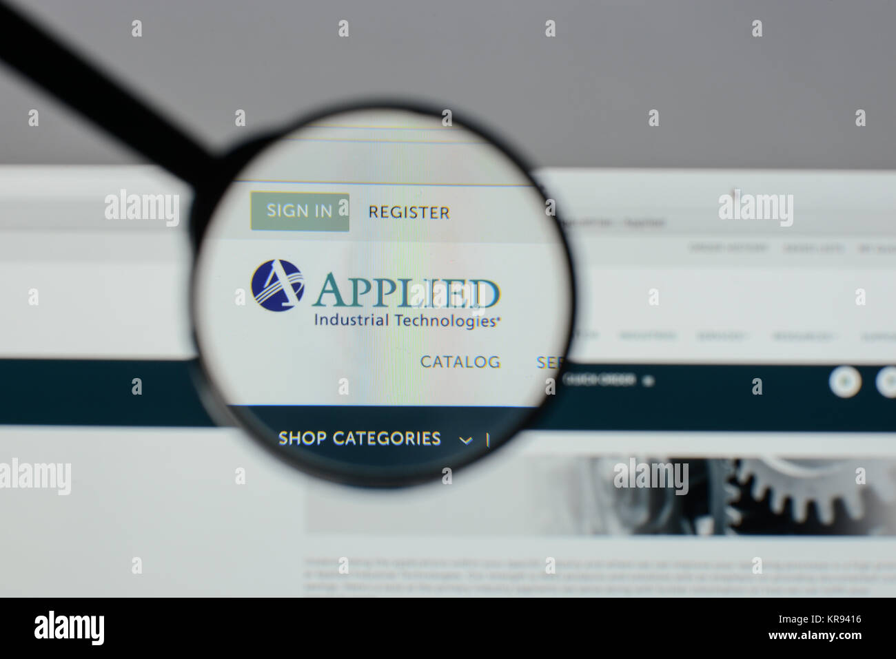 Milan, Italy - August 10, 2017: Applied Industrial Technologies logo on ...