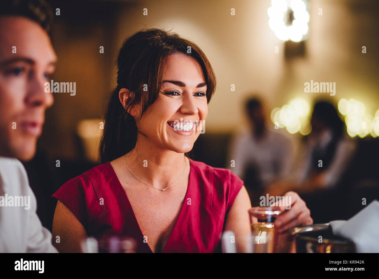 Woman in a Bar Stock Photo - Alamy
