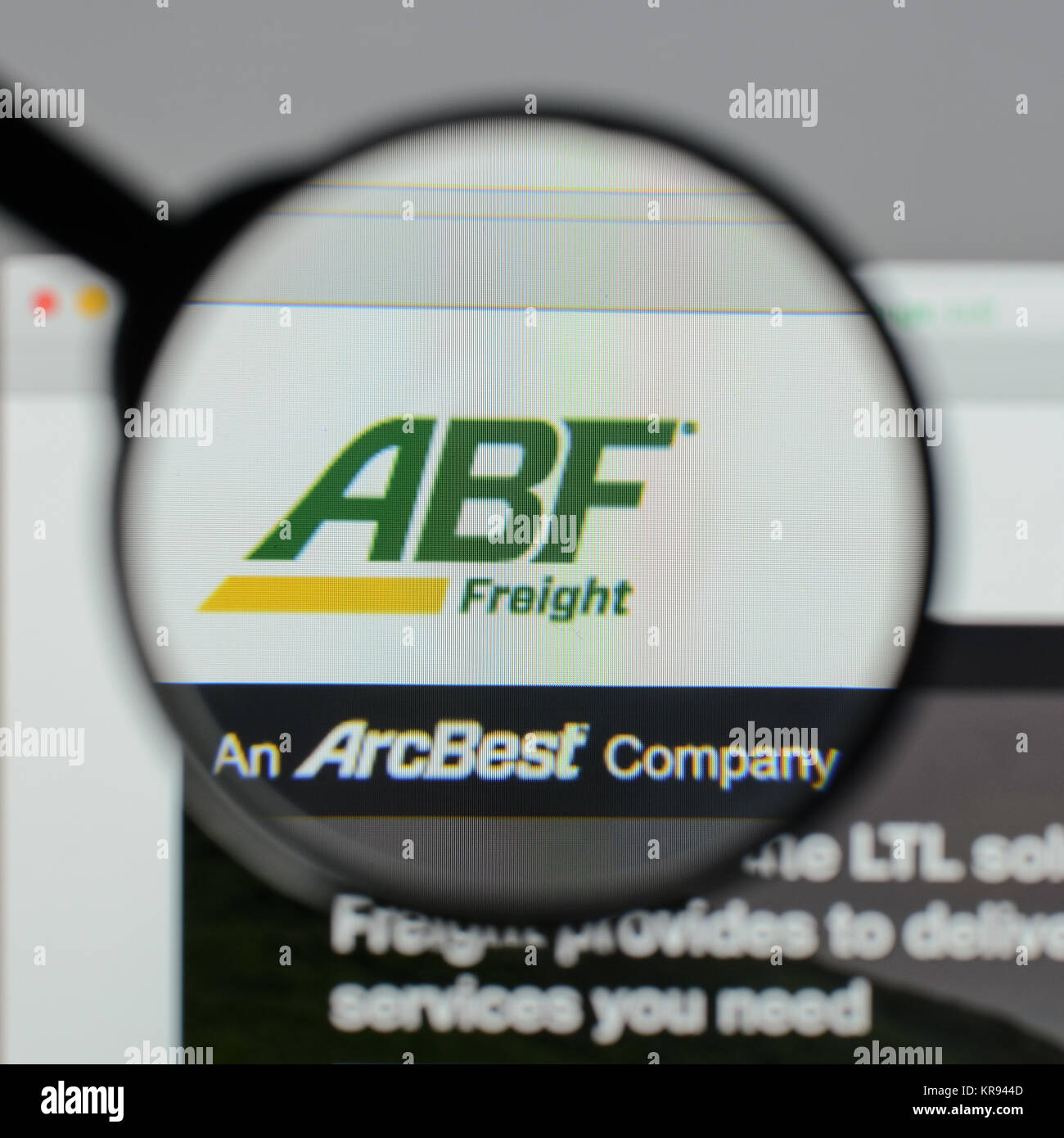 Milan, Italy - August 10, 2017: ArcBest logo on the website homepage ...