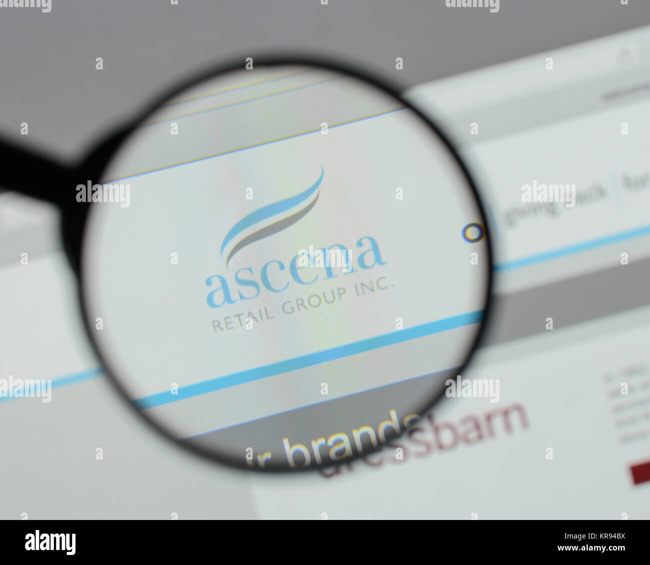 Milan, Italy - August 10, 2017: Ascena Retail Group logo on the website ...