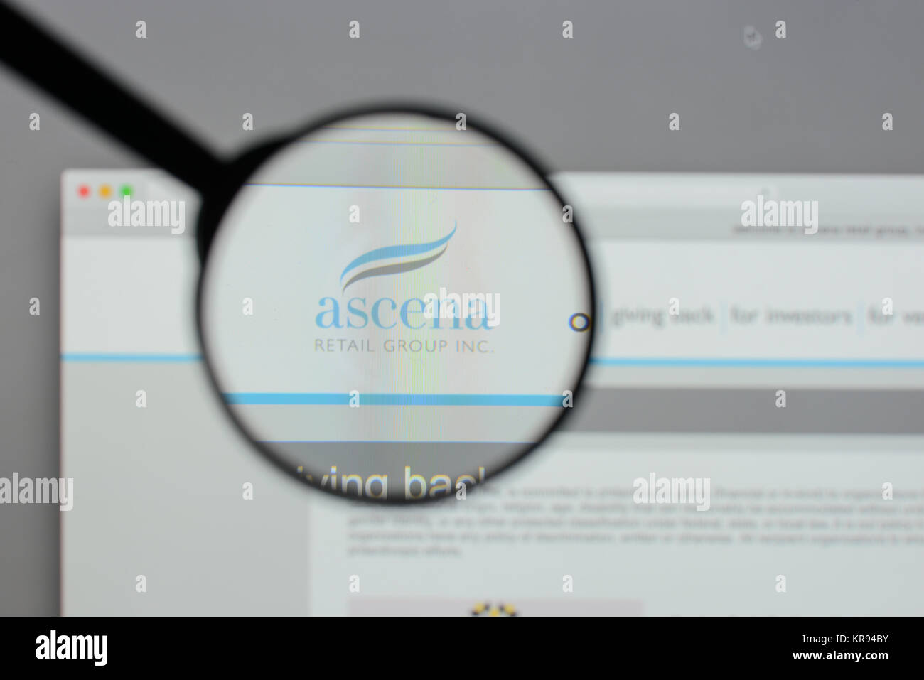 Milan, Italy - August 10, 2017: Ascena Retail Group logo on the website ...