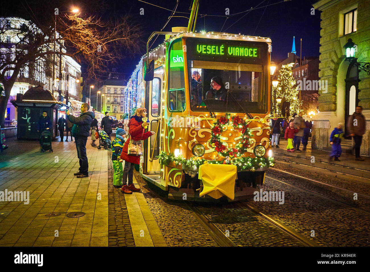 Tram With Christmas Decoration High Resolution Stock Photography and ...