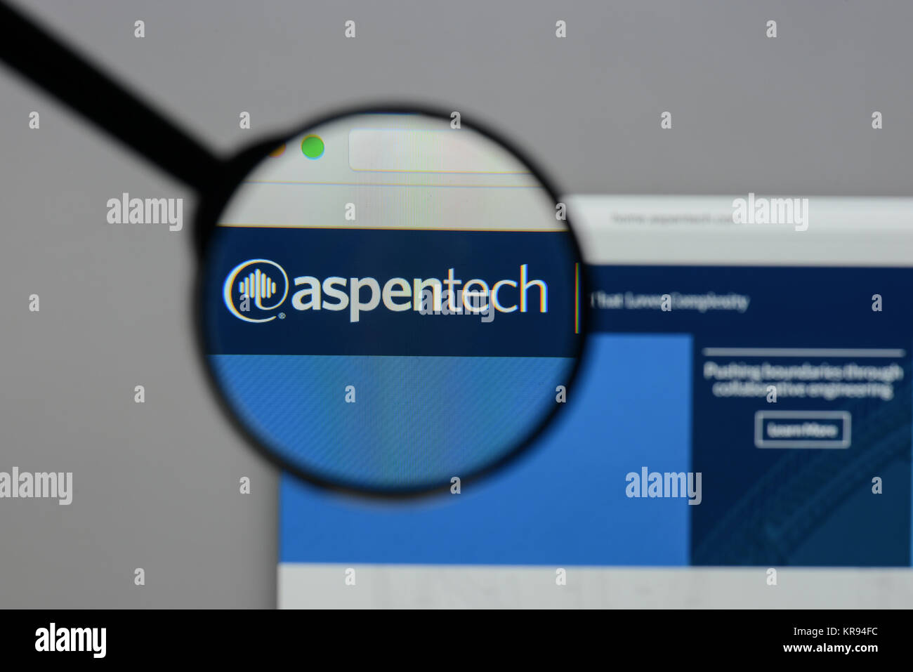 Milan, Italy - August 10, 2017: Aspen Technology logo on the website ...