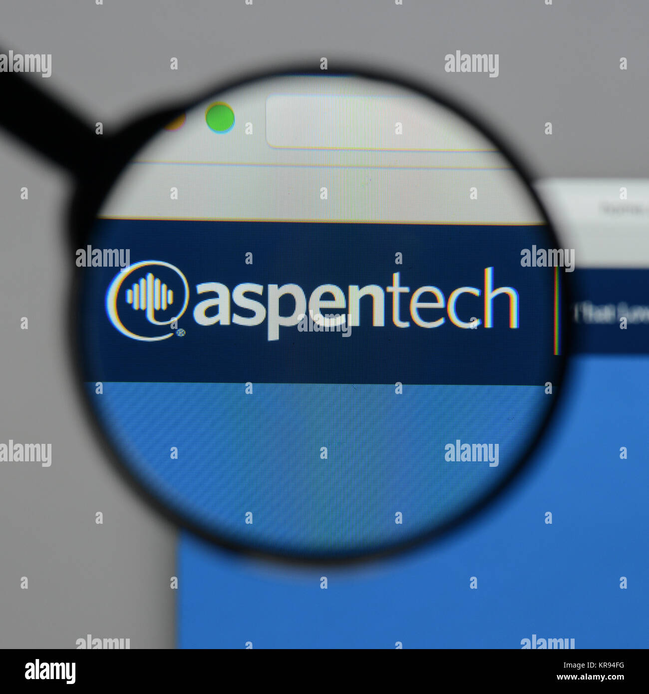 Milan, Italy - August 10, 2017: Aspen Technology logo on the website ...