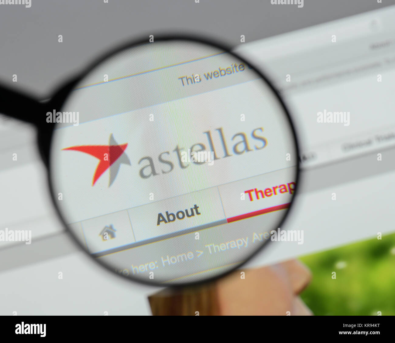 Milan, Italy - August 10, 2017: Astellas Pharma Inc logo on the website ...