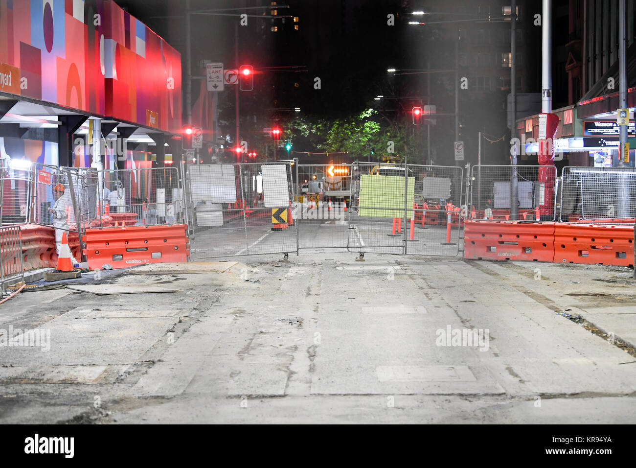 Sydney, Australia - 17th December 2017: Construction site seen setup ...