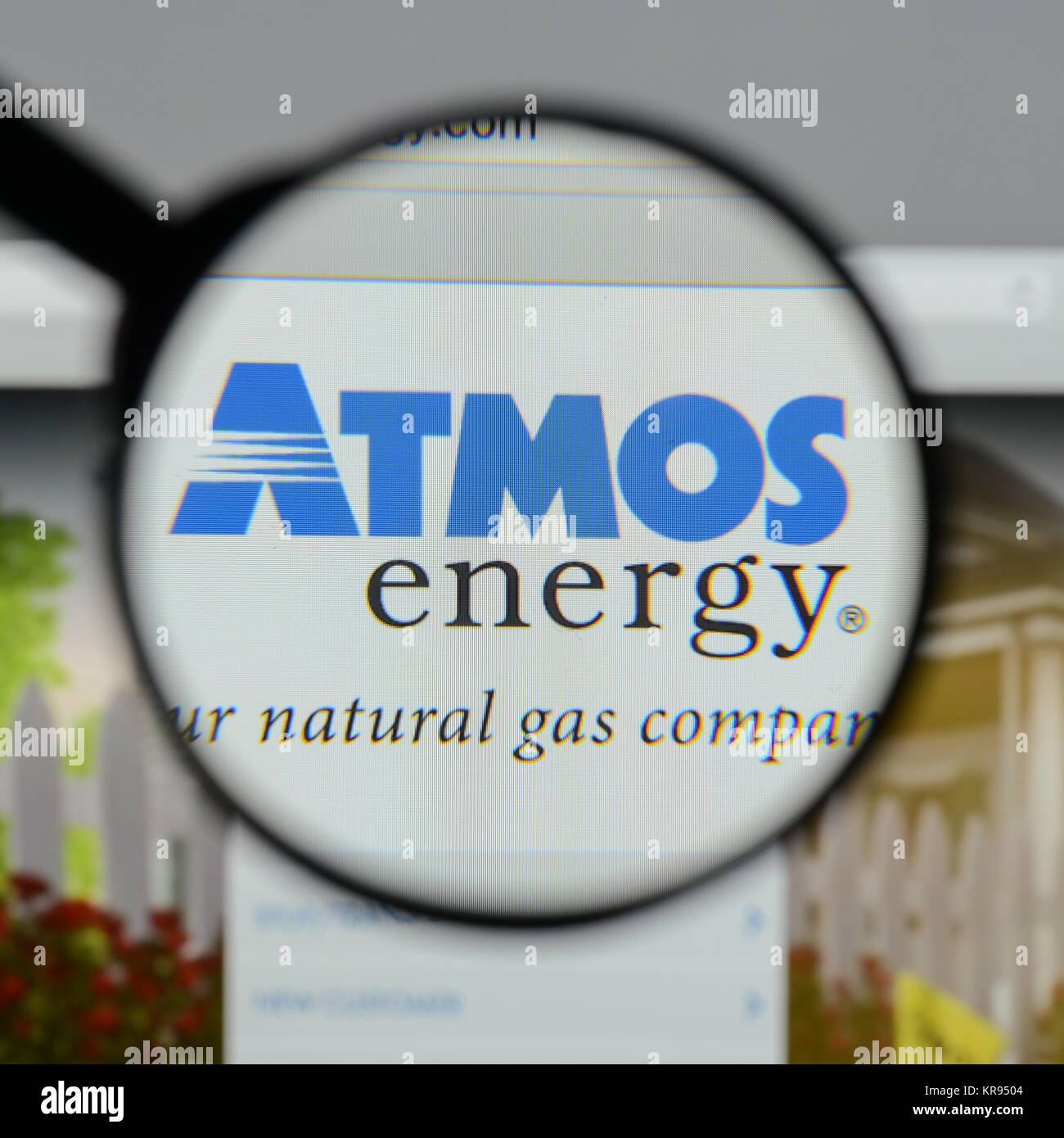 Milan, Italy - August 10, 2017: Atmos Energy logo on the website ...