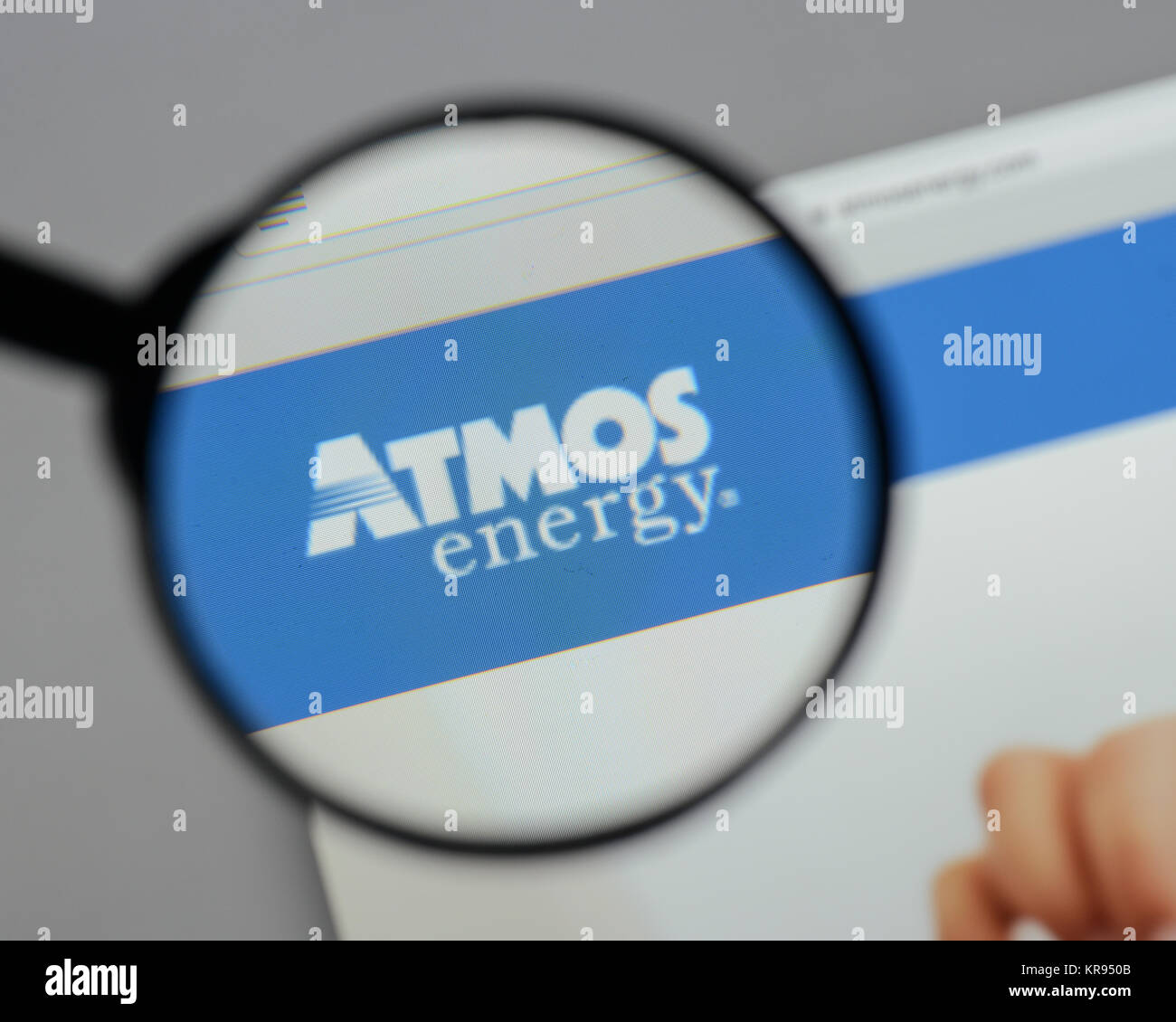 Milan, Italy - August 10, 2017: Atmos Energy logo on the website ...