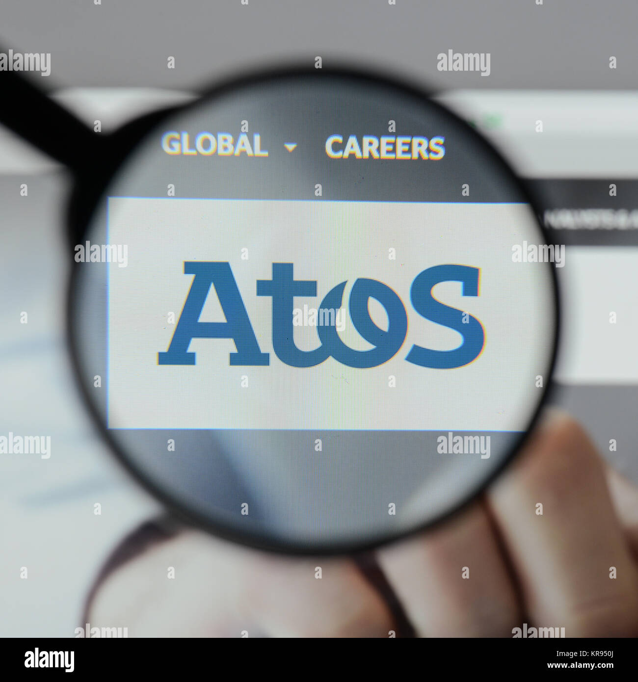Milan, Italy - August 10, 2017: Atos logo on the website homepage Stock ...