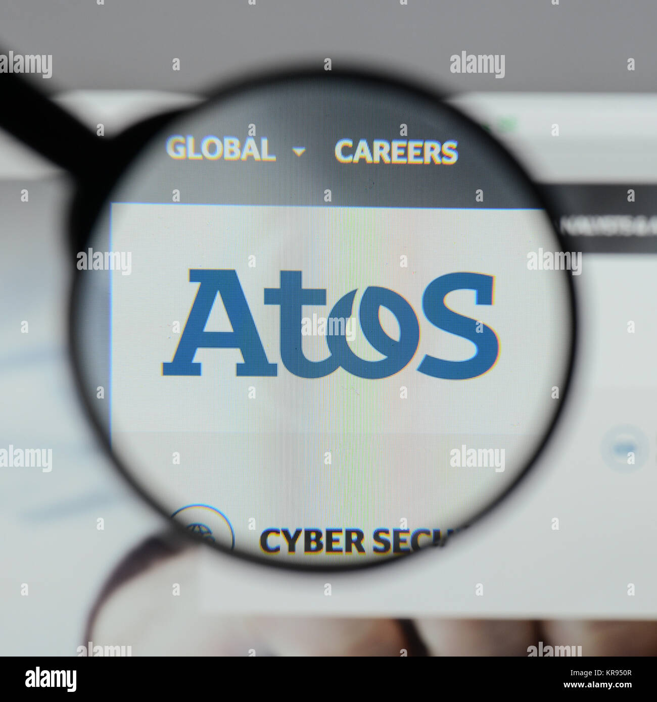 Milan, Italy - August 10, 2017: Atos logo on the website homepage Stock ...