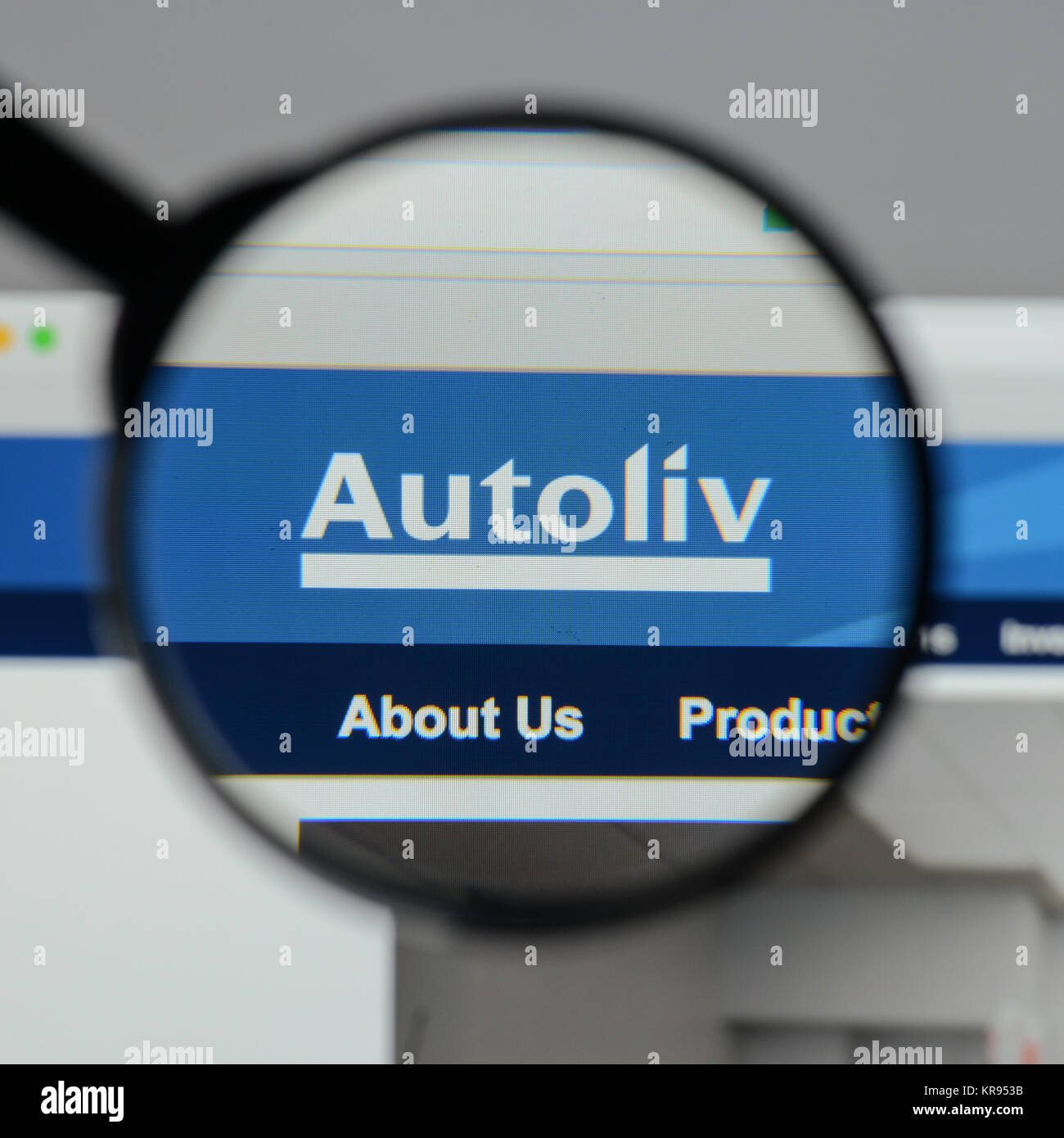 Milan, Italy - August 10, 2017: Autoliv logo on the website homepage ...