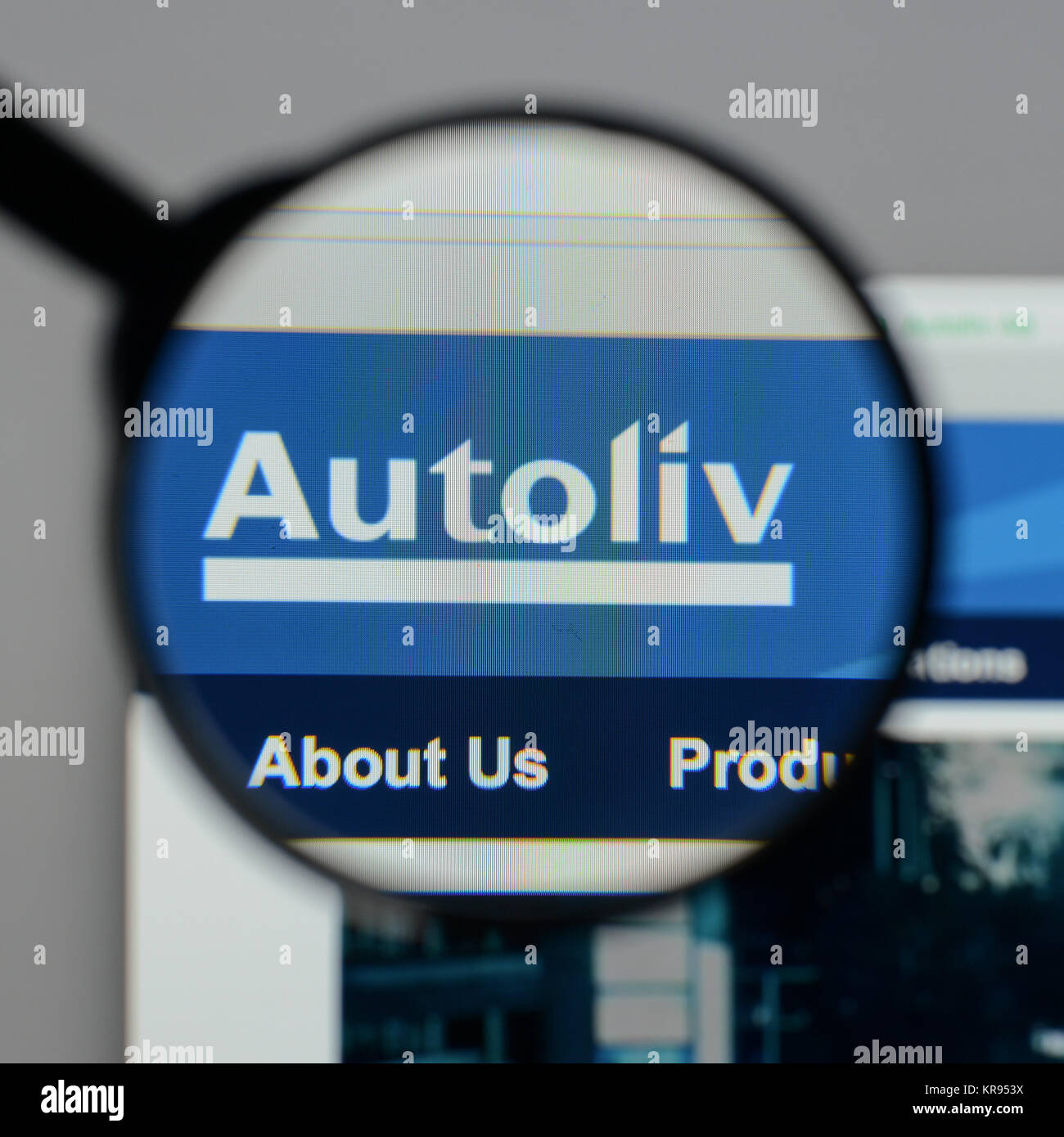 Milan, Italy - August 10, 2017: Autoliv logo on the website homepage ...
