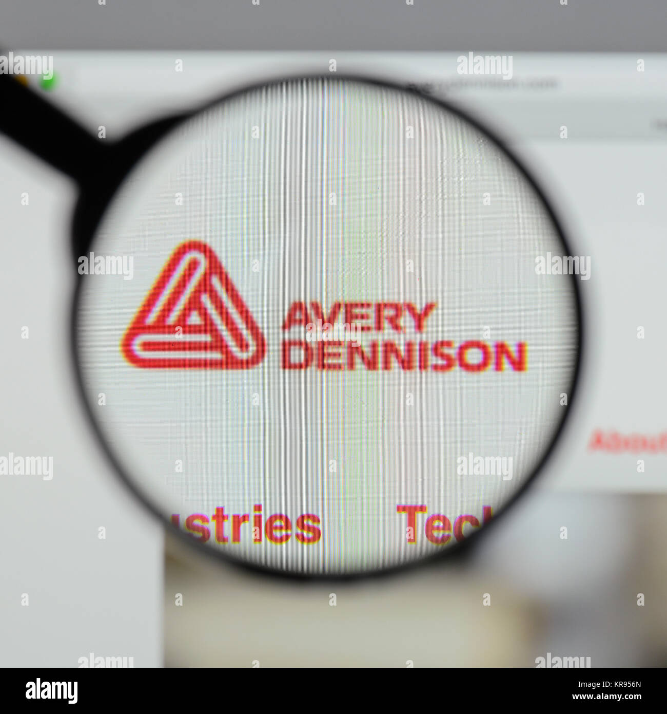 Milan, Italy - August 10, 2017: Avery Dennison logo on the website ...