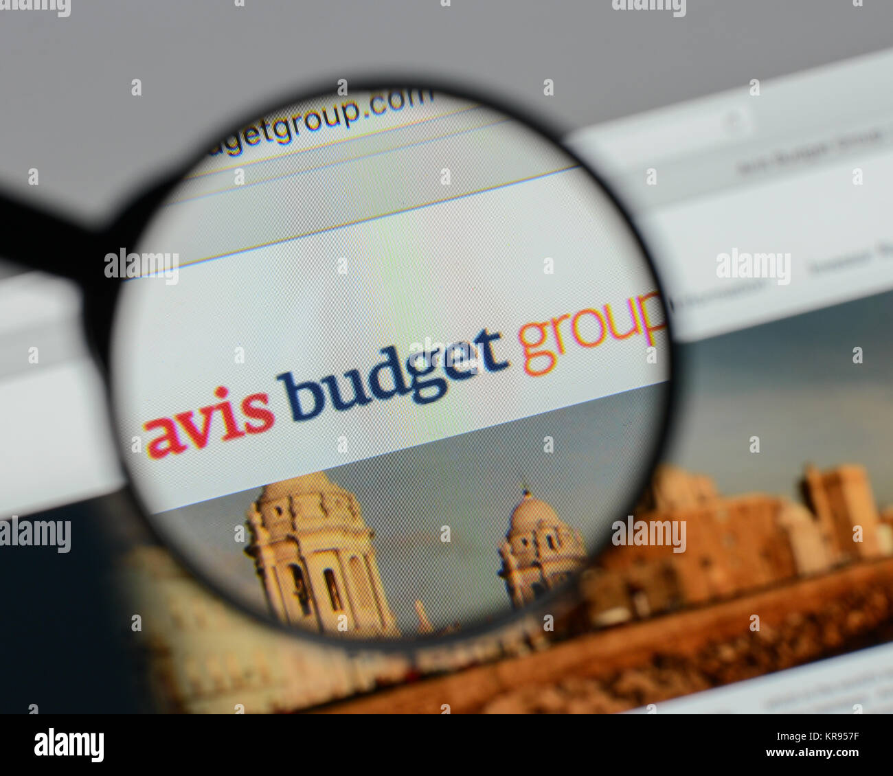 Milan, Italy - August 10, 2017: Avis Budget Group logo on the website ...