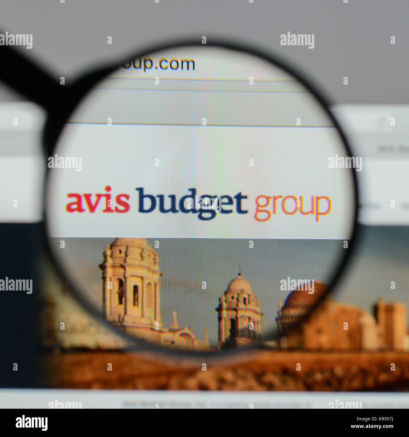 Milan, Italy - August 10, 2017: Avis Budget Group logo on the website ...