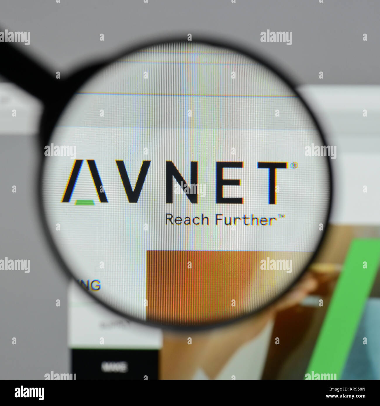 Milan, Italy - August 10, 2017: Avnet logo on the website homepage ...