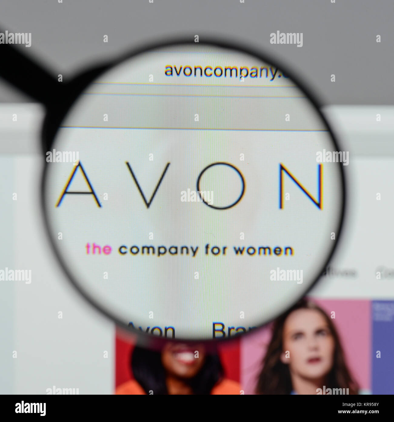 Milan, Italy - August 10, 2017: Avon Products logo on the website ...